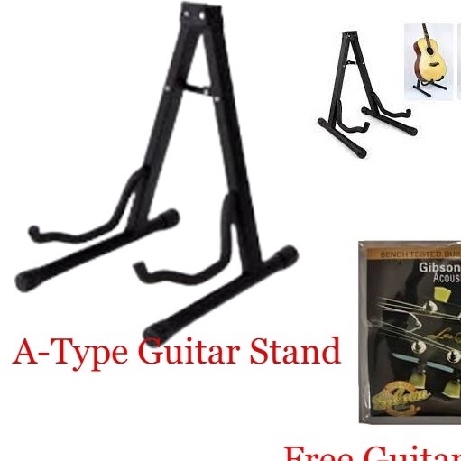 A-Type Vertical Guitar Stand with Free Acoustic Guitar string | Shopee ...