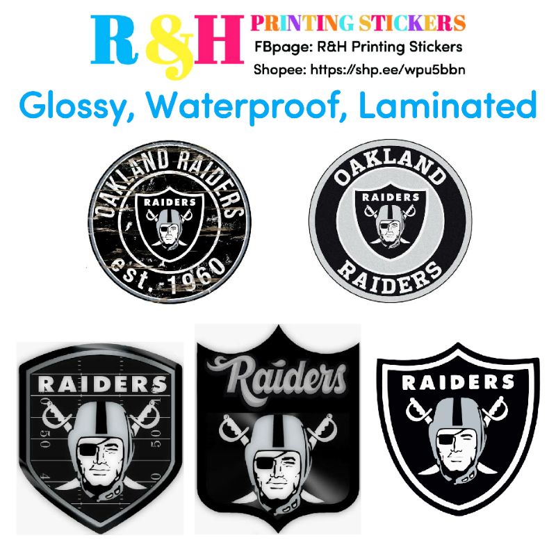 Raiders logo Stickers, 5pcs | Shopee Philippines