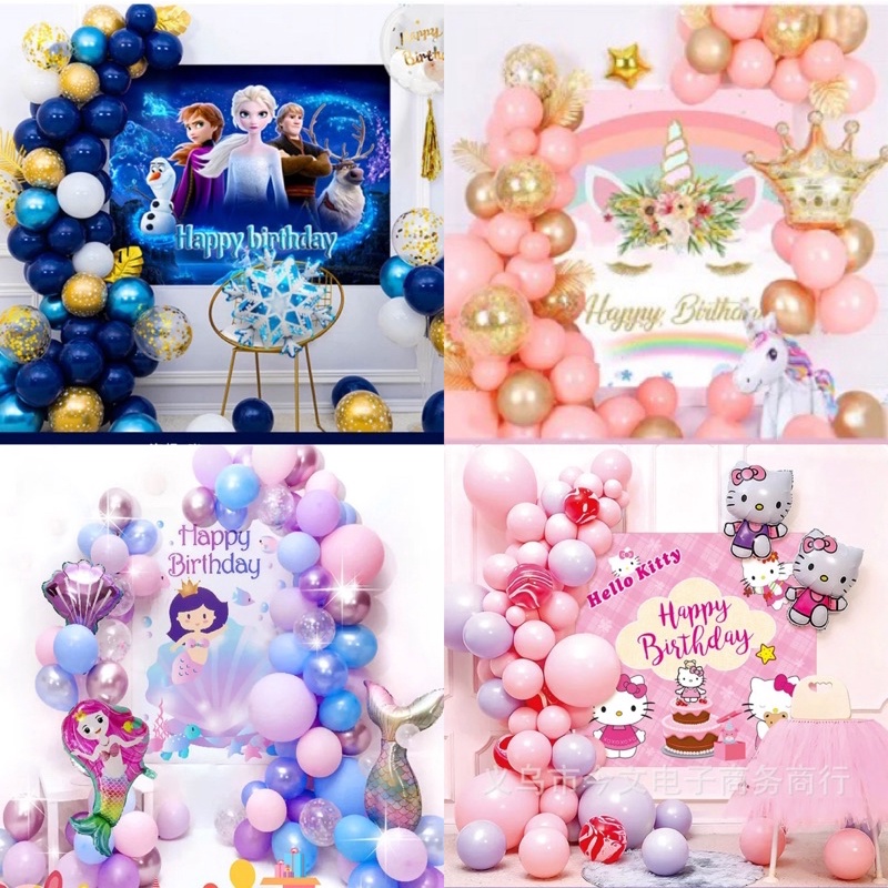Baby Girls Balloon Set Cartoon birthday party decoration Snow White ...