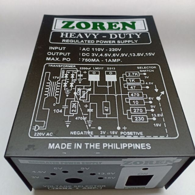 ZOREN 1amp 750ma KIT REGULATED POWER SUPPLY | Shopee Philippines