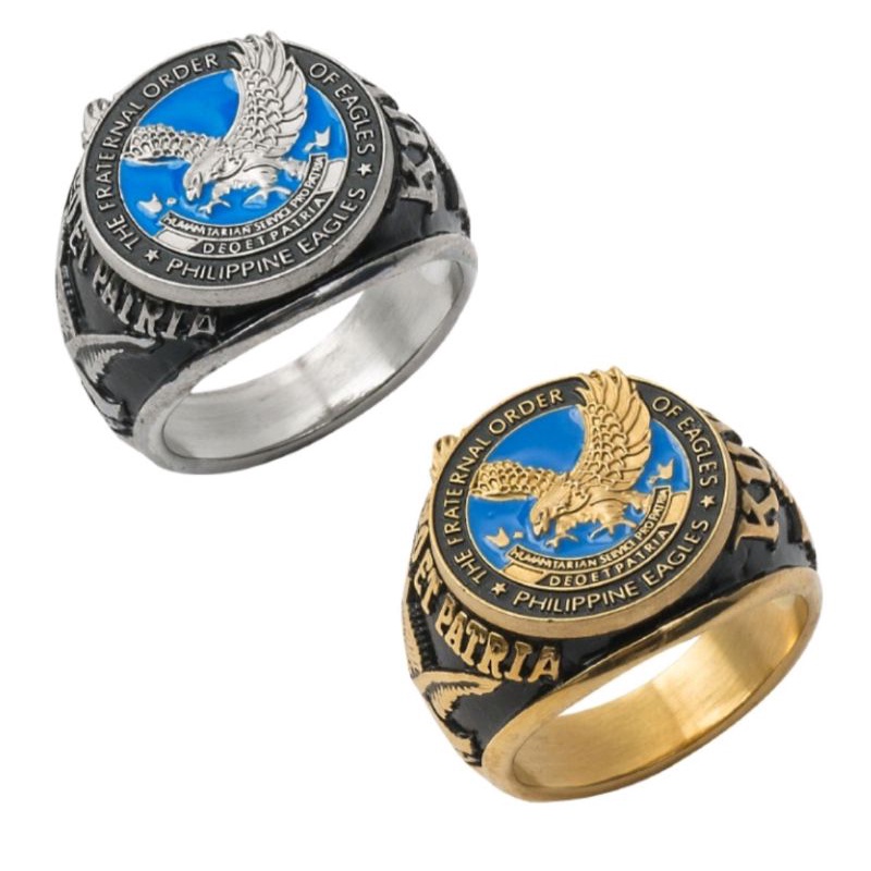 Stainless Gold/Silver Eagles Ring, The Fraternal Order of eagles Ring ...
