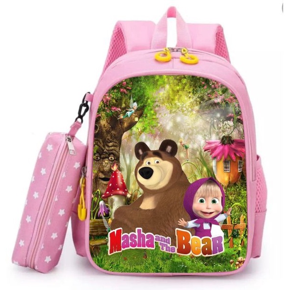 -XS- Premium!!! Masha And The Bear 2in1 Character Children's School ...