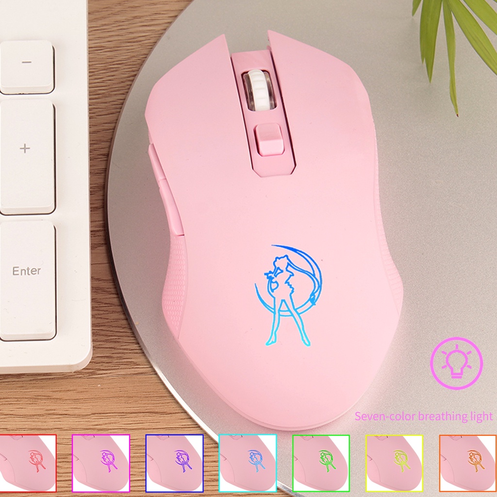Computer Gaming Wireless Mouse With Backlight , Sailor Moon Ergonomic ...