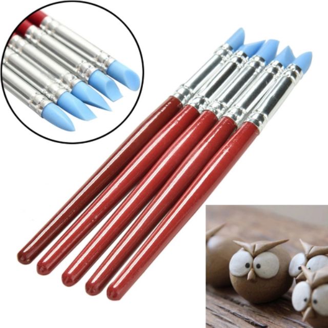 RUBBER SHAPER SILICONE NIB BRUSH WIPE AWAY CLAY TOOLS | Shopee Philippines