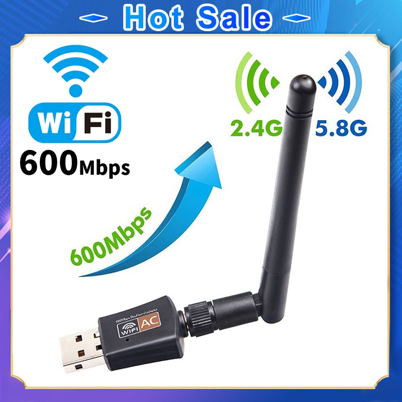 Portable 600Mbps Dual Band 5GHz WiFi Adapter Antenna Lan USB PC ...