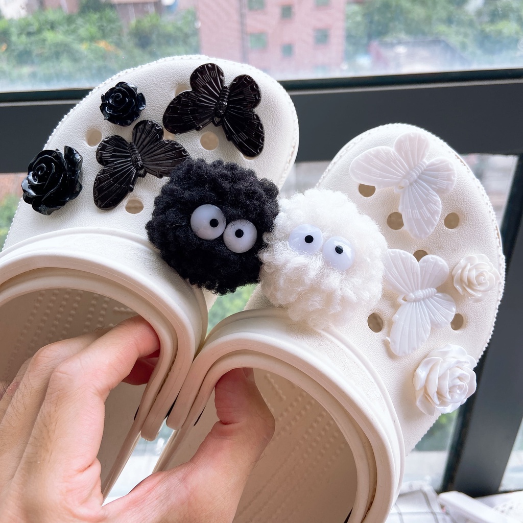 Black & white baroque INS shoe accessorie Shoe Buckle DIY jibz croc s ...