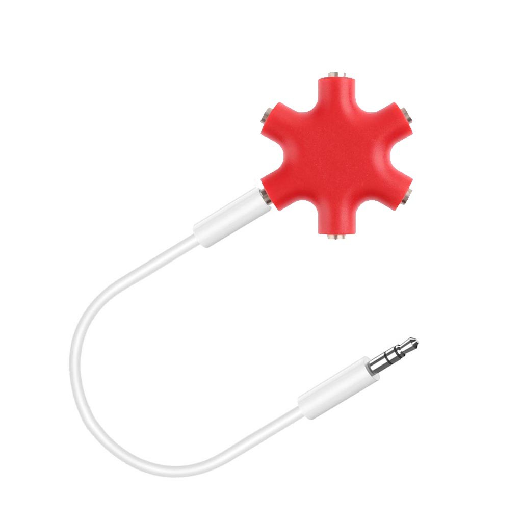 3.5mm to 3.5mm Jack 6 Way Multi Female Port Hub Aux Headphone Splitter ...