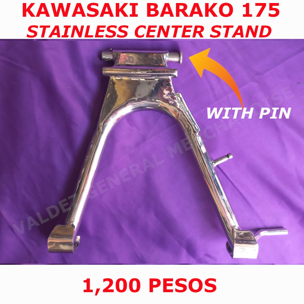 Kawasaki Barako 175 , NEW Stainless Centerstand with Stainless Pin ...