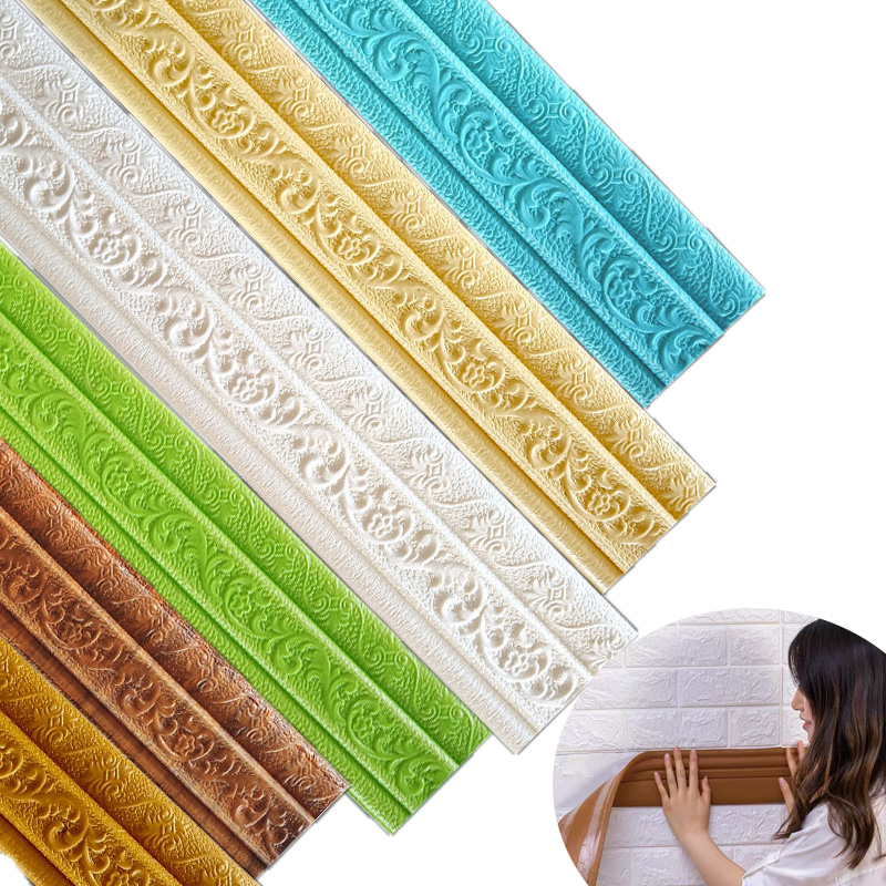 [NEW]2.3m×8.5cm 3D Wallpaper Self-adhesive Wall Sticker Waterproof ...