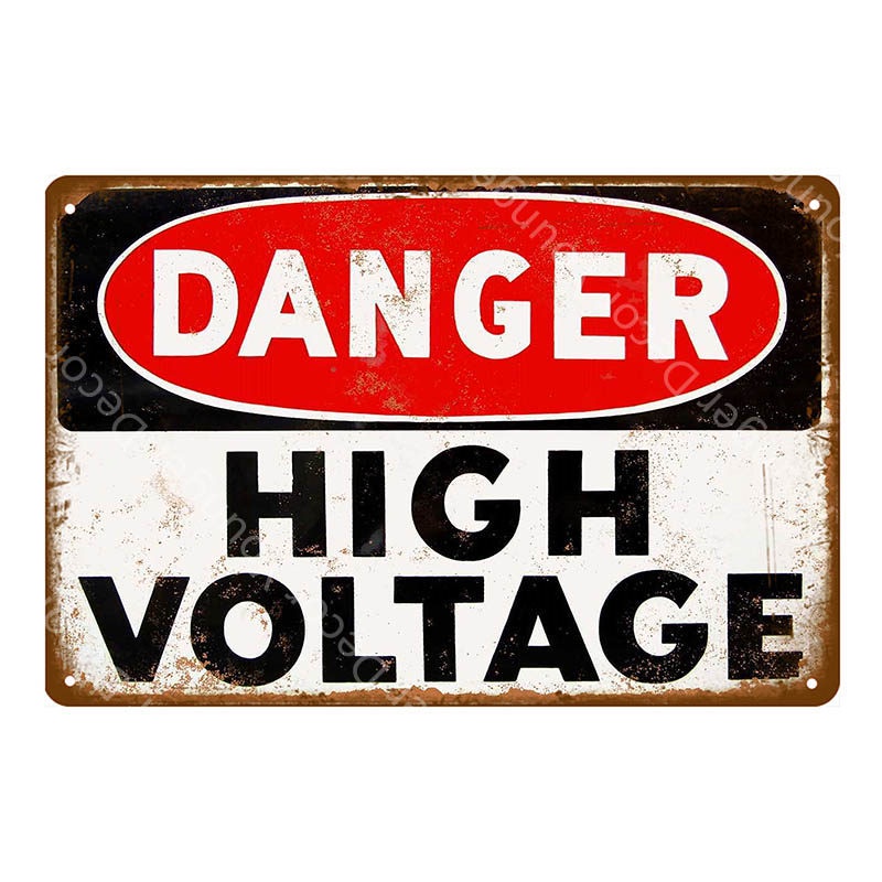 2025 Mapanganib na Mataas na Boltahe na Mga Karatula ng Metal Vintage ...