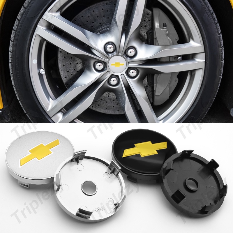 4pcs 60mm wheel center car hub cap + aluminum sticker for Chevrolet ...