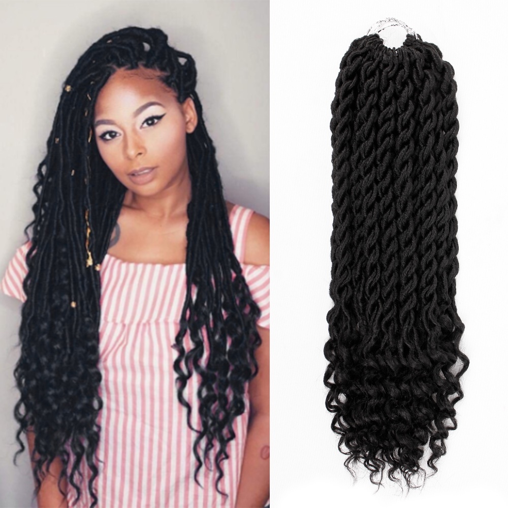 Faux Goddess Locs Crochet Hair Extensions Synthetic Xpressions Braiding ...