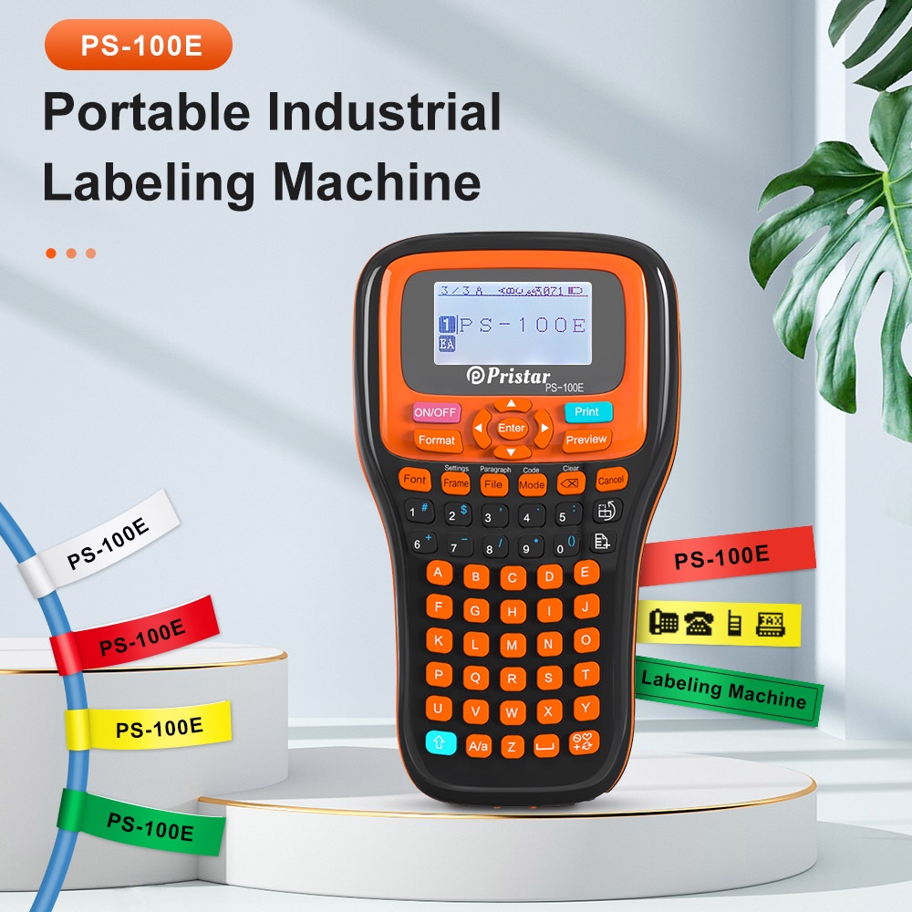 PS-100E Industry Portable Handheld Label Maker C/W Adapter Tool Box ...