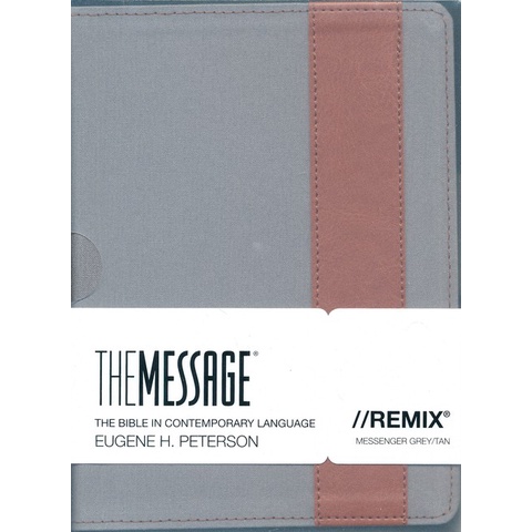 The Message//REMIX Bible--Canvas with leather-look stripe, grey/tan ...