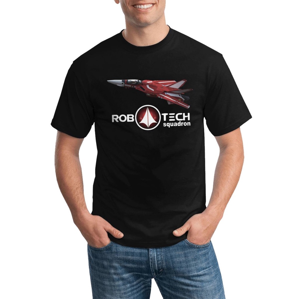 Customized Casual Top Tee Shirt Robotech Macross Squadron Aircraft Army ...