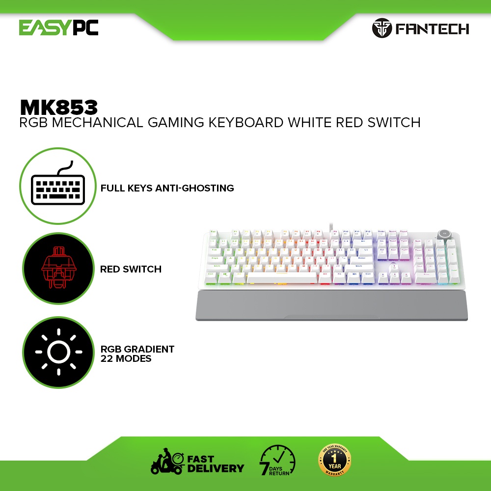 Fantech MAXPOWER MK853 Mechanical Gaming Keyboard - RED/White - BLUE ...