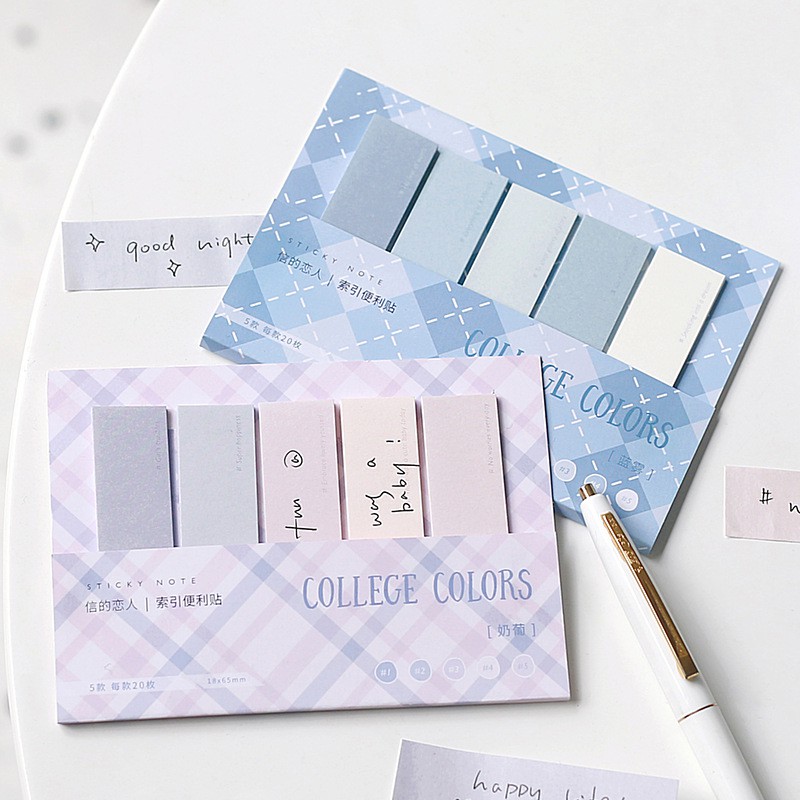 College Colors Sticky Memo Note for Study School Office Supplies ...
