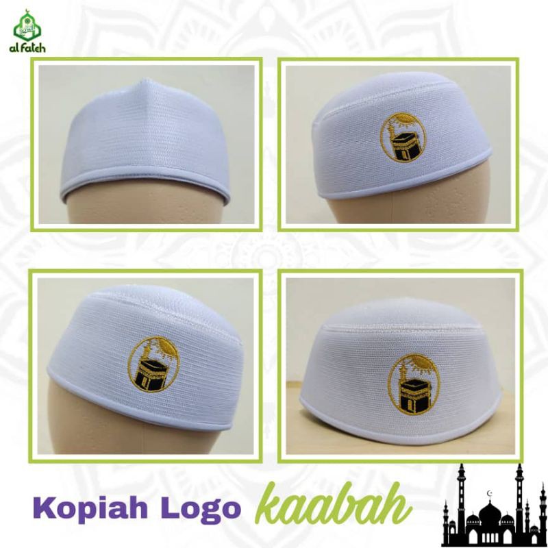 PUTIH Kopiah Logo Kaabah Kopiah Logo Segak Kopiah White | Shopee ...