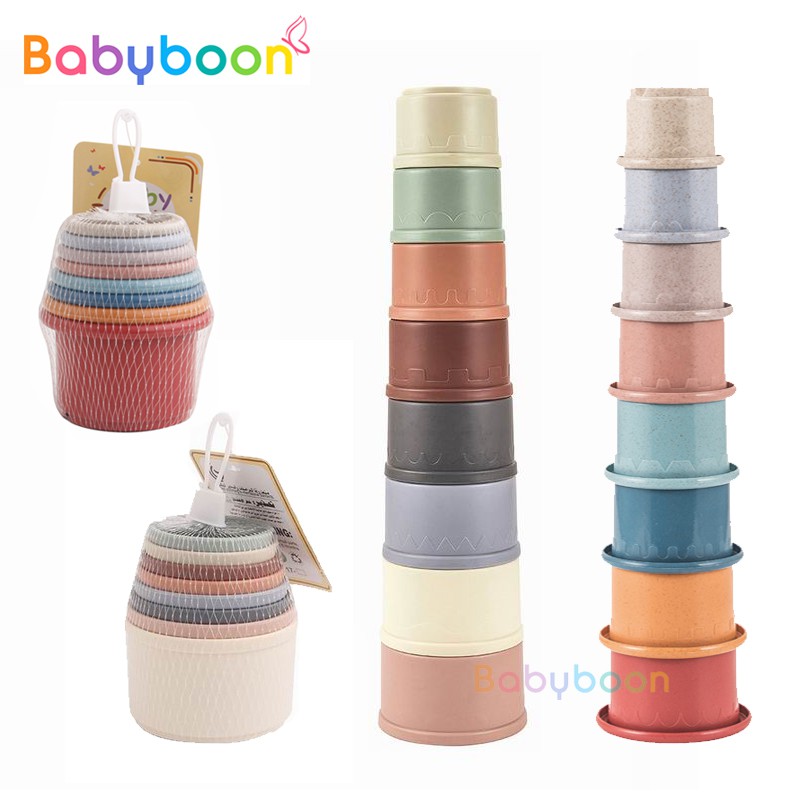 Rainbow Baby Stacking Cups Montessori Stackable Nesting Cups, Bath Toys ...