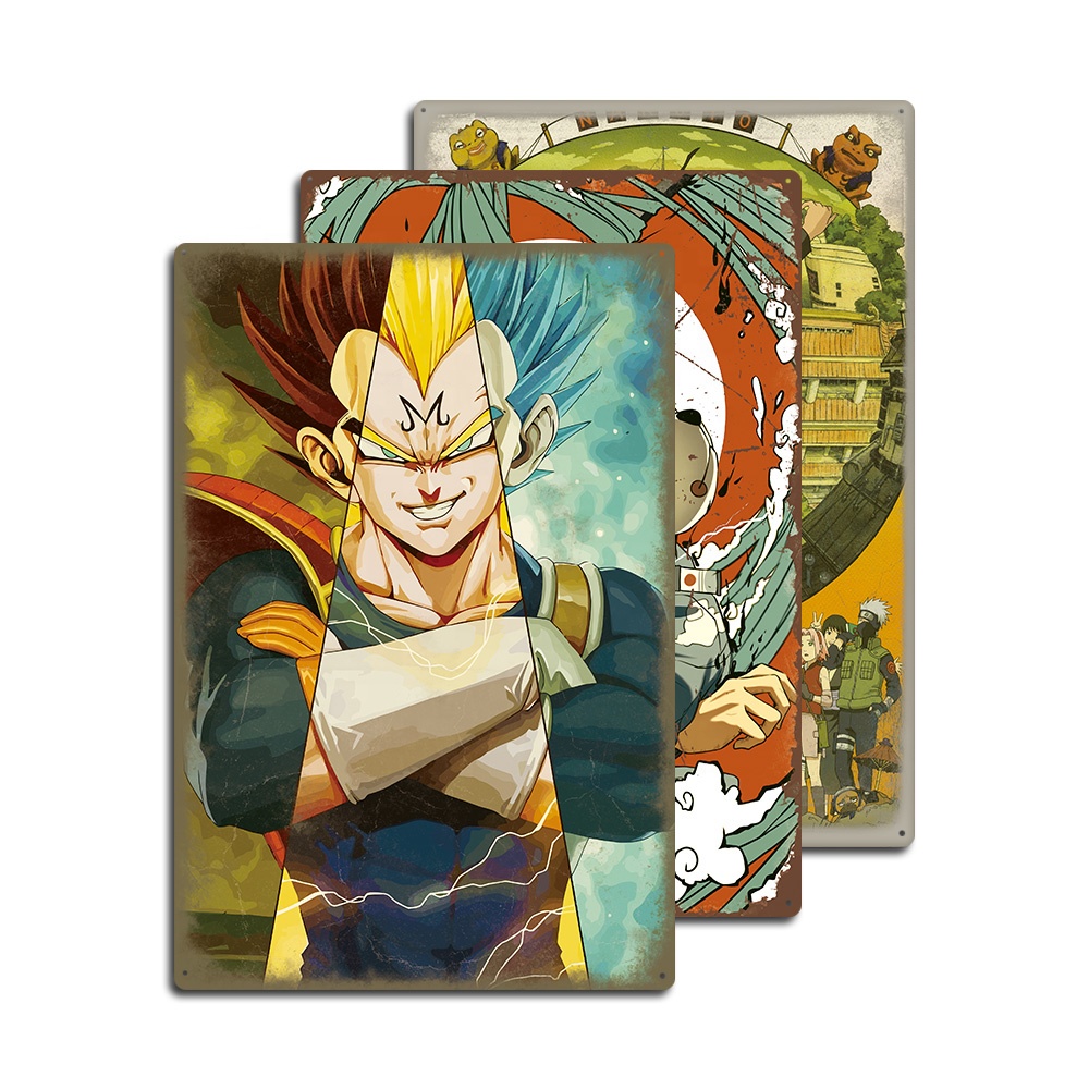 Anime Metal Tin Sign Poster Dragon Ball Naruto One Piece Manga Poster ...