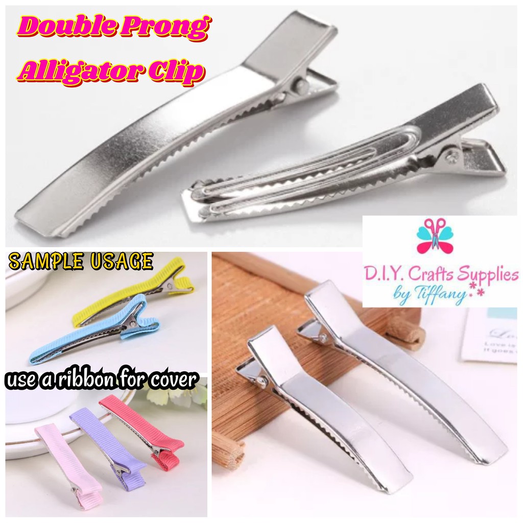 Double Prong Alligator Hair Clip Plain Silver | Shopee Philippines