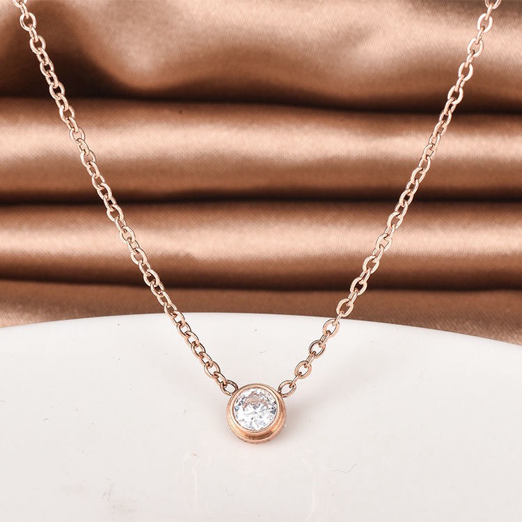 Zircon Access Titanium Choker Necklace Classic Style For Women | Shopee ...