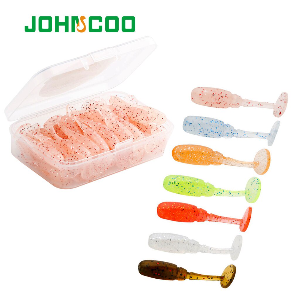 40pcs/pkt AJING Fishing Lure 35mm 0.68g Rockfish Ocean Rock Bait T-Tail ...