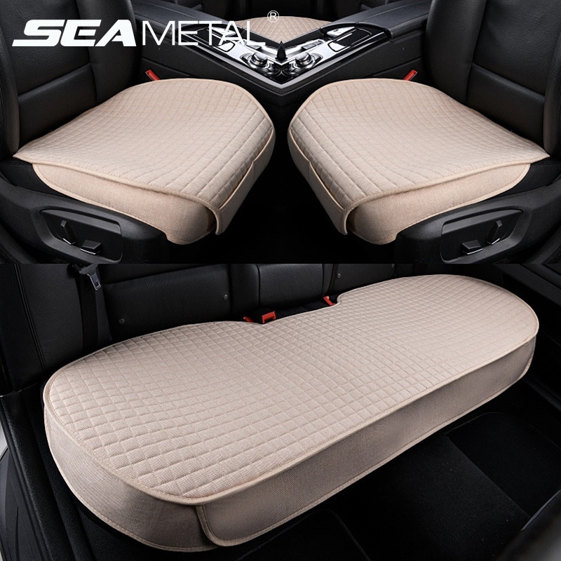 Seametal Flax Car Seat Cover Breathable Anti Slip Linen Cushion