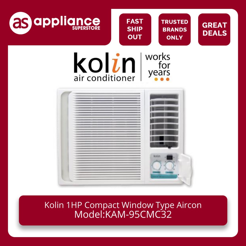 Kolin 1HP Compact Window Type Aircon KAM-95CMC32 | Shopee Philippines
