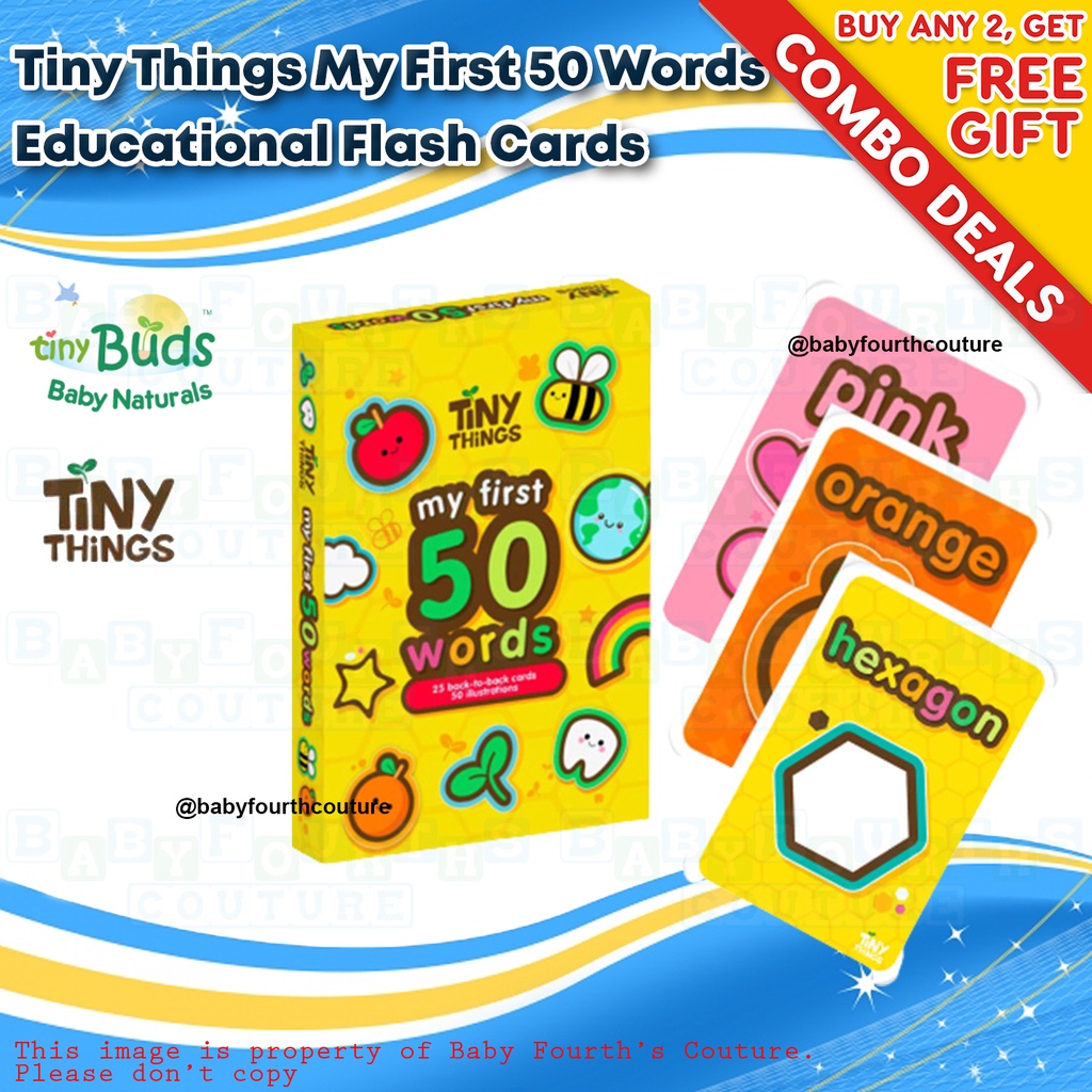 COD Tiny Things My First 50 Words Educational Flash Cards | Shopee ...