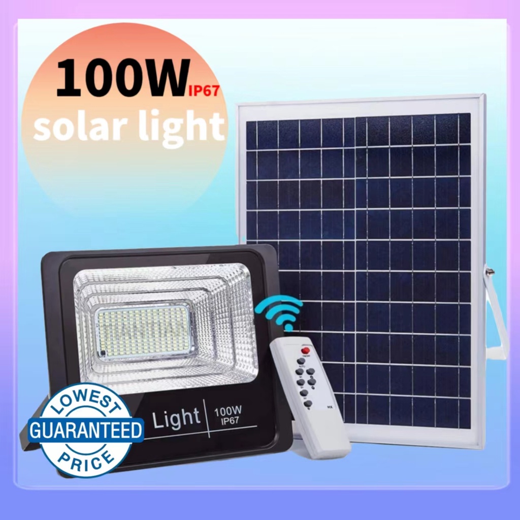 COD Heavy Duty Solar Led Outdoor Flood Light 100W Street Lamp Spotlight ...