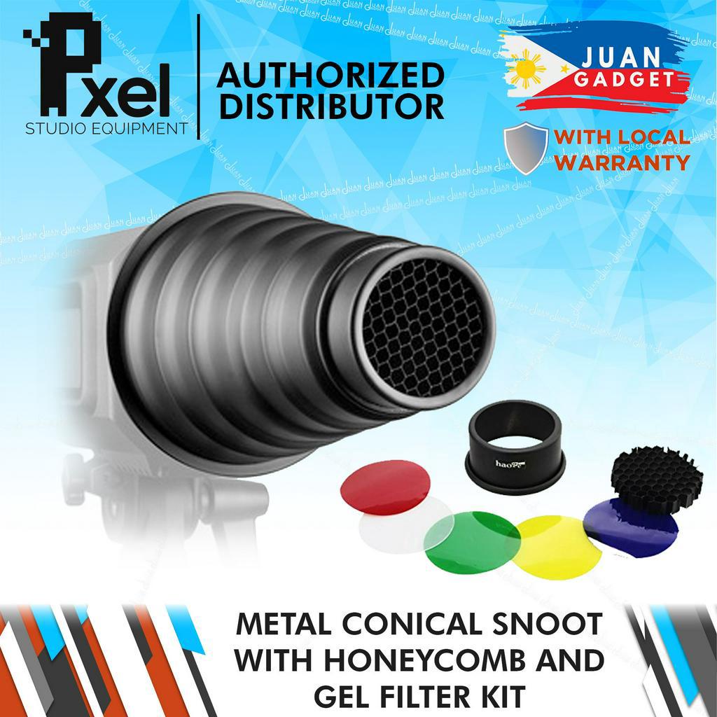 Pxel ST-5BL Metal Conical Snoot - Honeycomb Grid & Gel Filter Kit for ...