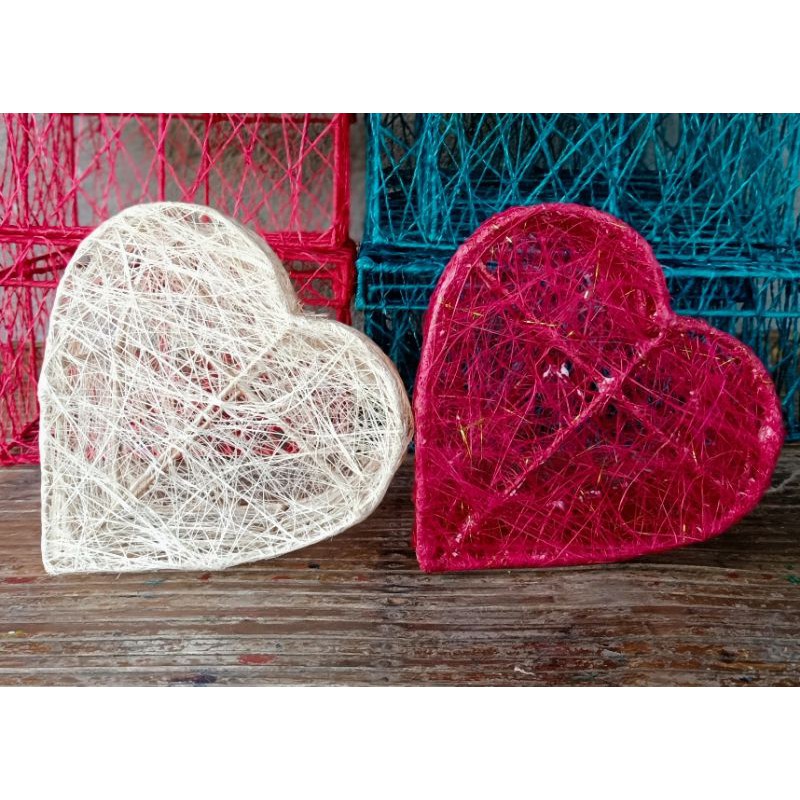 Abaca box HEART SHAPE 6x6x3 for all occasions | Shopee Philippines
