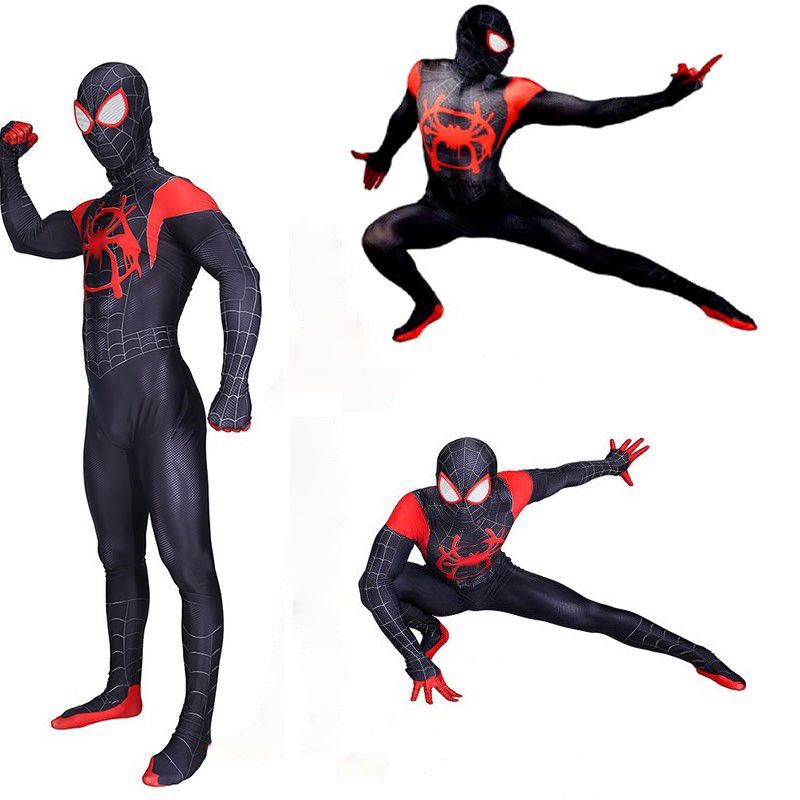 【COD Stock】Spider-Man Into the Spider-Verse Costume Jumpsuit Cosplay ...