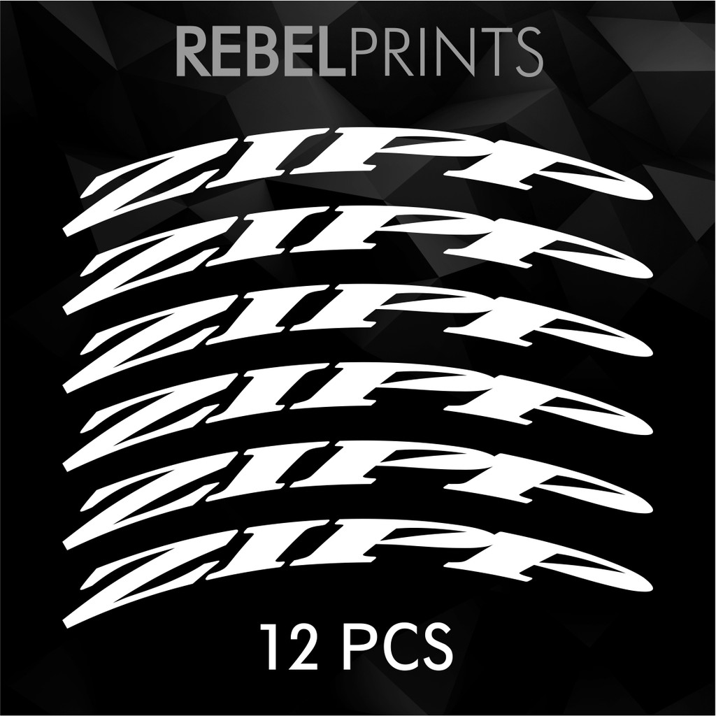 ZIPP (12 pcs) Wheel Rim Sticker Decals Vinyl for Mountain Bikes, Road ...