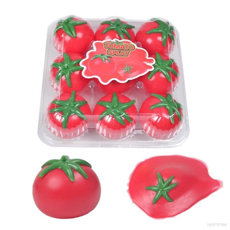 Pop It Splat Tomato Fidget Toys Stress Sticky Balls Slow Rising Squishy ...