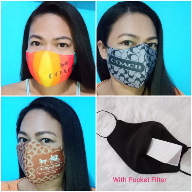 Coach Fashion Face Mask Washable Reusable W/ FILTER POCKET PREMIUM ...