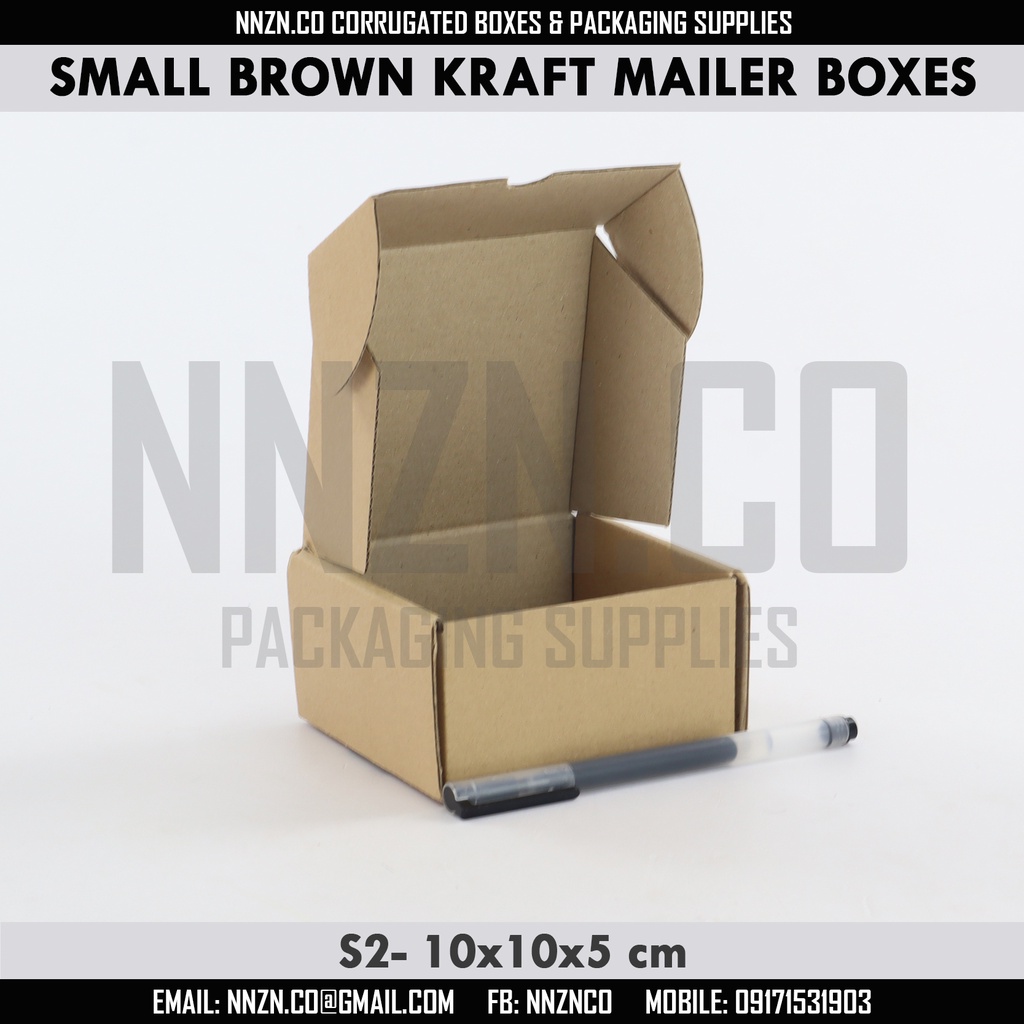 NNZN S2 Small Mailer Brown Kraft Box Mailer Box Corrugated Box Shipping ...