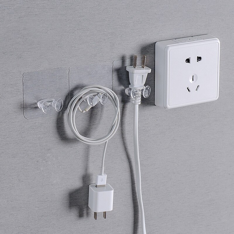 4pcs Transparent Power Plug Holder Rack Home Office Cable Socket Holder ...
