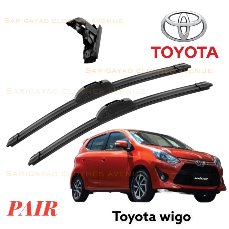 toyota wigo wiper blade banana type model 2012 2013 2014 2015 2016 2017 2018 2019 2020 pair ...