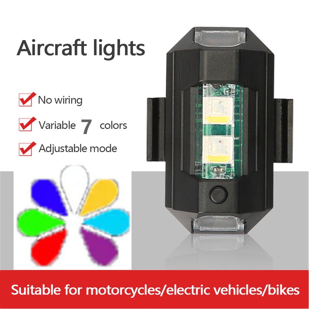 3/4/7 Color Upgrade Magnetic Rechargeable Flashing LED Motorcycle Bicycle Night Lights Modified ...