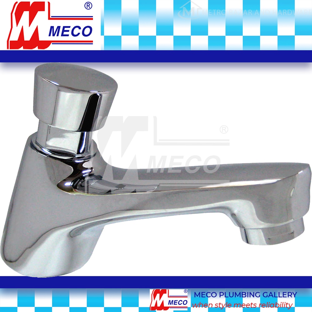 Meco Delay Action Sink Faucet with Push Button #705/706 (Silver ...