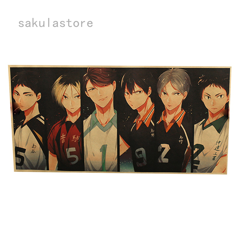 Cartoon Poster Haikyuu!! Poster Kids Room Wall Painting Decor Art Retro ...
