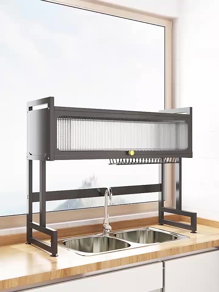 Metallic Dish Cabinet Rack Dish rack kitchen organizer Dish Drainer ...