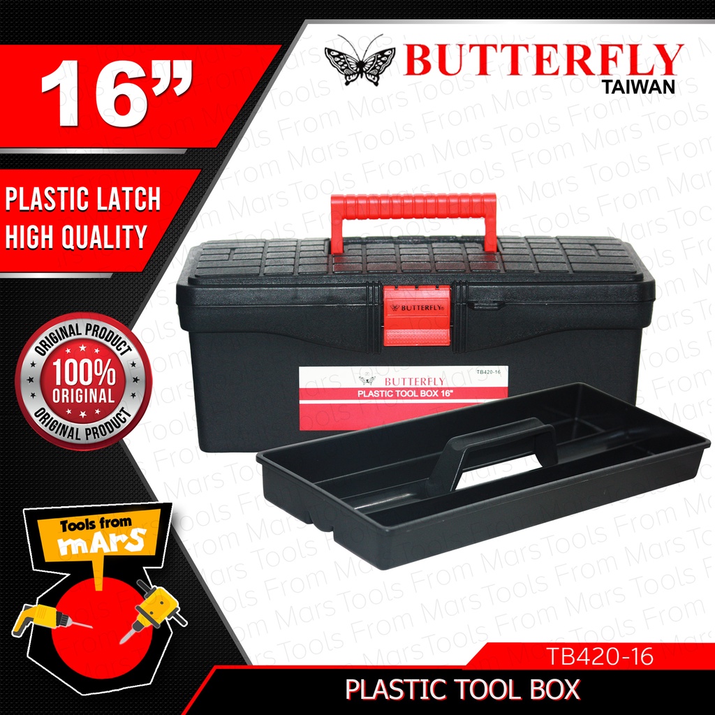 BUTTERFLY 16" Taiwan Plastic Tool Box Tools Organizer #420-16" •TFM ...