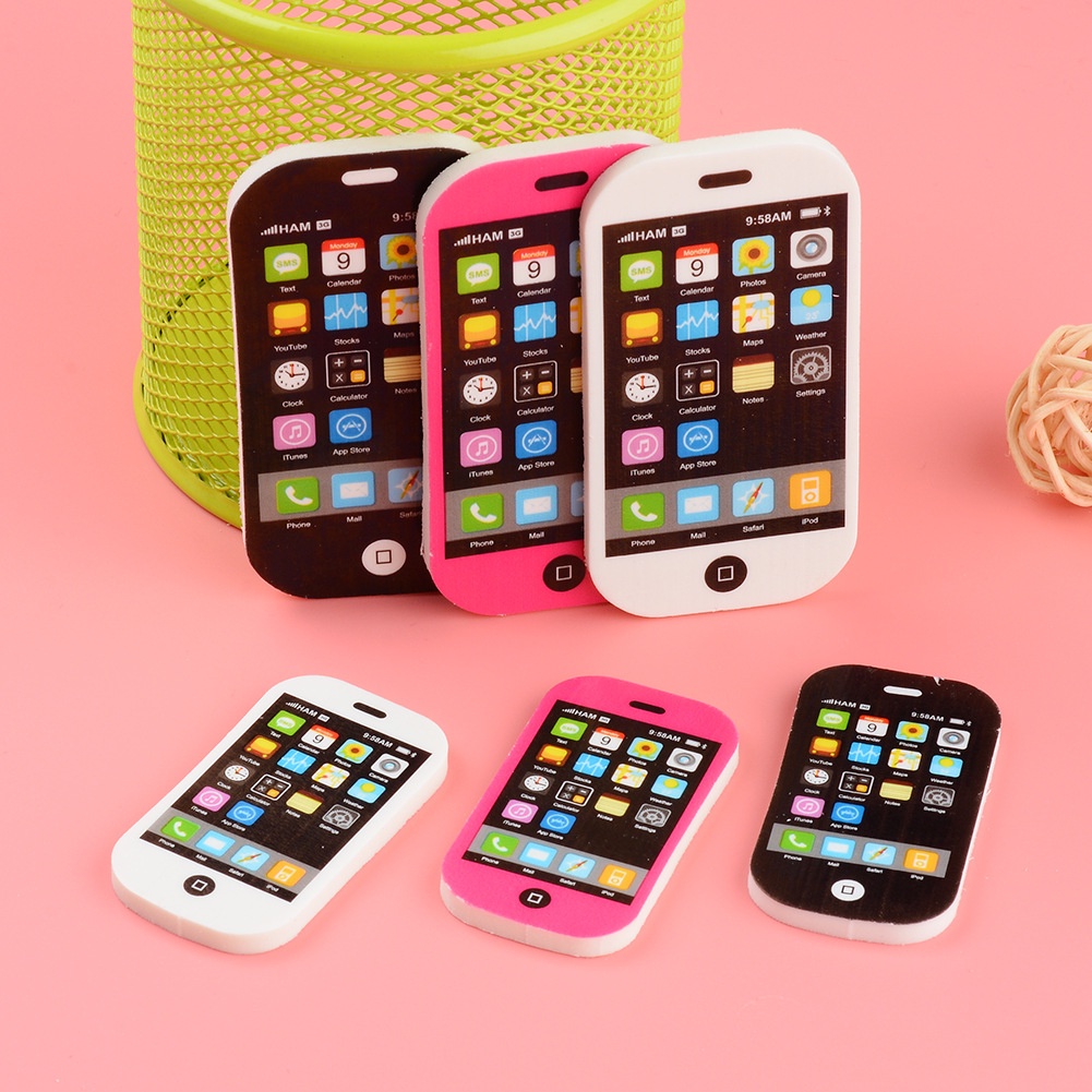 Iphone Shaped Rubber Pencil Eraser Creative Novelty Kids Students ...