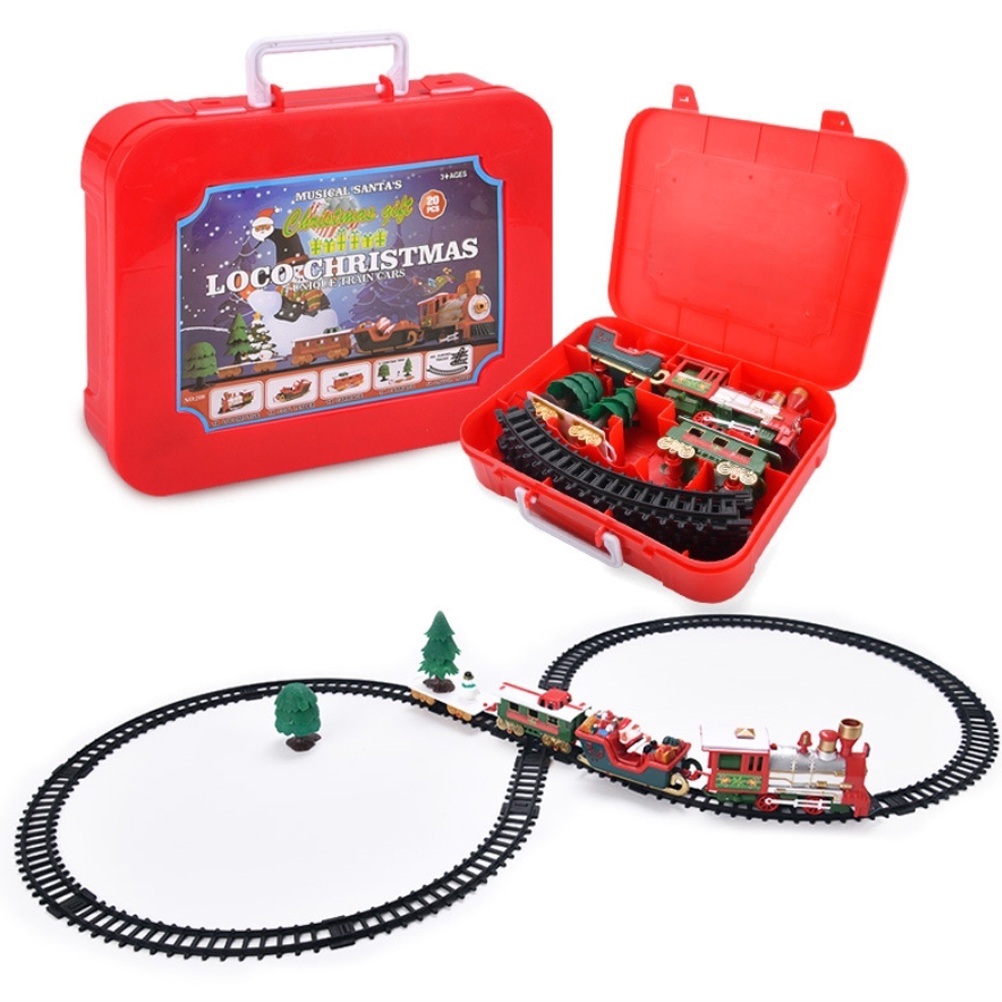 20PCS/Set Christmas Tree Train Set Christmas Electric Train Track Xmas ...