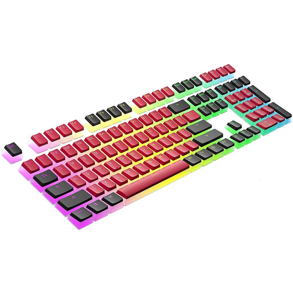 Black red pudding keycap 108 Double Shot PBT pudding keycap Ansi/ISO ...