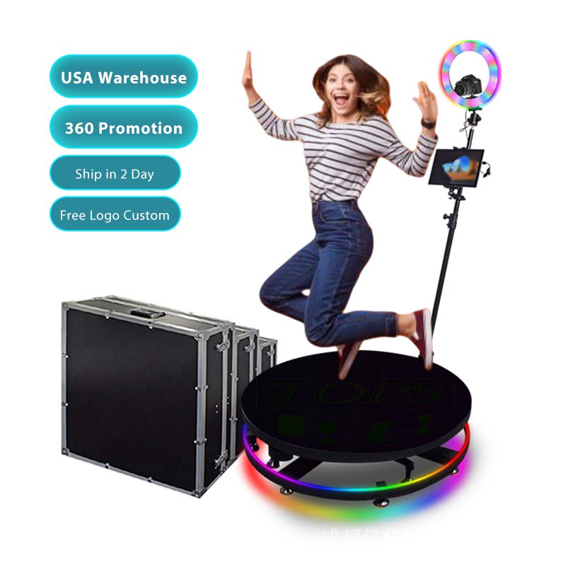 UPS Fast Ship in 24h 360 Video Photobooth Automatic with Led Strip 80 100 115 cm Ipad 360 Photo ...