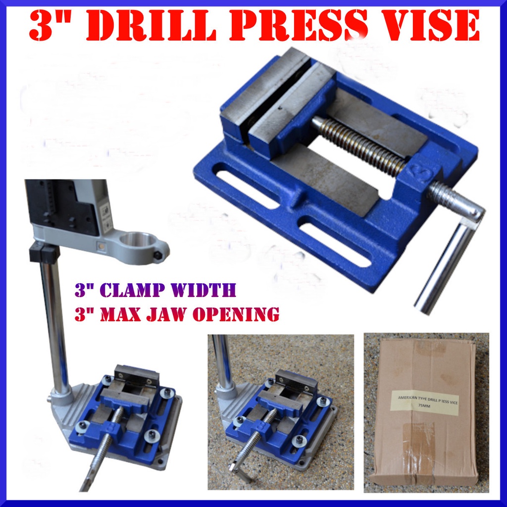 "3" Drill Press Vise Drill Vice Flat Vise American Type | Shopee ...